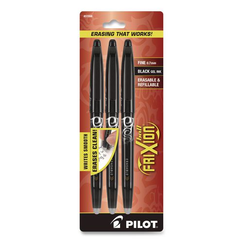 Pilot® FriXion Ball Erasable Gel Pen, Stick, Fine 0.7 mm, Assorted Ink ...