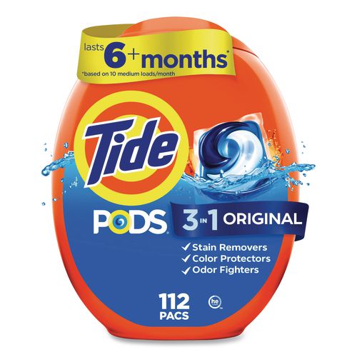 Tide® Pods, HE Compatible, Tide Original, 85 oz, 112 Pods/Tub, 4 Tubs ...