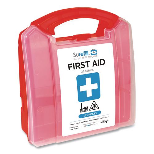 SUREFILL™ 25 Series ANSI A+ First Aid Kit - Plastic Retail Case, 25 ...