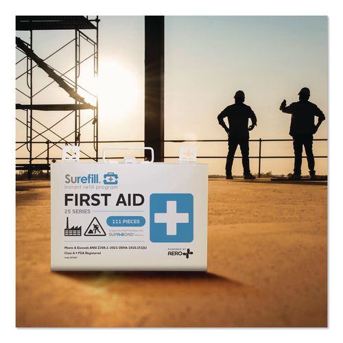 SUREFILL™ 25 ANSI 2021 A+ First Aid Kit with Metal Case, 111 Pieces ...