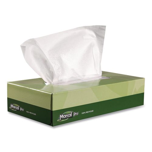 Marcal PRO™ 100% Recycled Convenience Pack Facial Tissue, 2-Ply, White ...