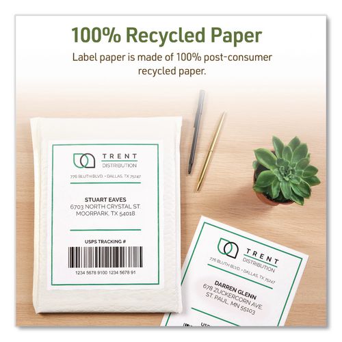 Avery® EcoFriendly Recycled Shipping Labels, Inkjet/Laser, 5.5 x 8.5 ...
