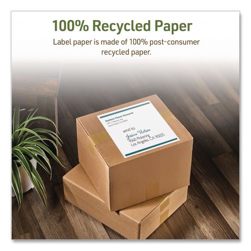 Avery® EcoFriendly Recycled Shipping Labels, Inkjet/Laser, 8.5 x 11 ...