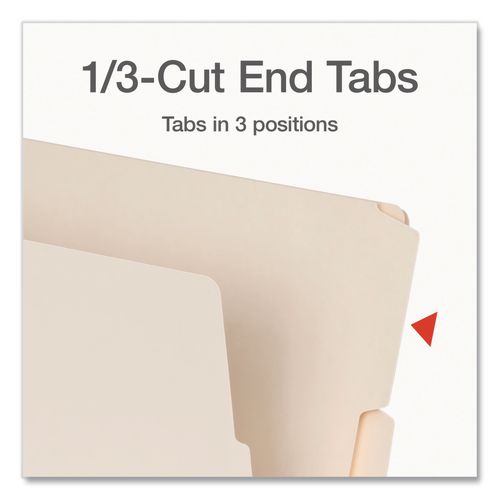 Pendaflex® Manila End Tab Folders, 1/3-Cut Tabs: Assorted, Letter Size ...