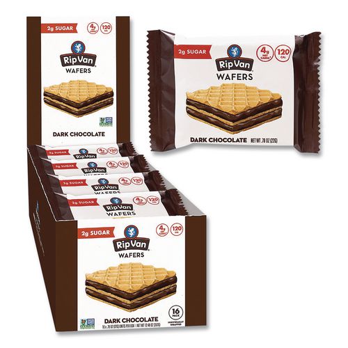 Rip Van® Wafers, Dark Chocolate, 0.78 oz Packet, 16/Box | Arnolds ...