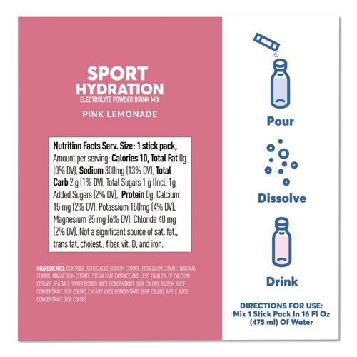 nuun® Sport Hydration Electrolyte Powder Drink Mix, Pink Lemonade, 0.17 ...