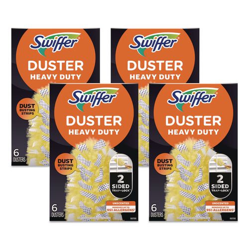 Heavy Duty Dusters Refill, Dust Lock Fiber, Yellow, 6/Box, 4 Boxes ...