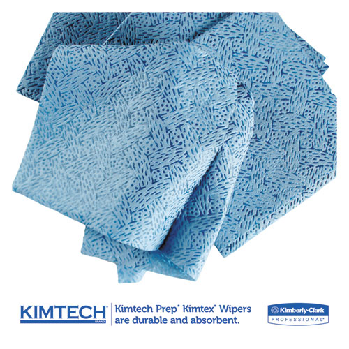 Kimtech* 33560 KIMTEX Wipers, 1/4-Fold, 12 1/2 x 13, Blue, 66/Box, 8 ...