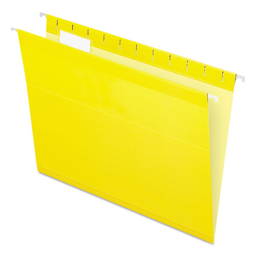 Colored Reinforced Hanging Folders, Letter Size, 1/5-Cut Tabs, Yellow ...