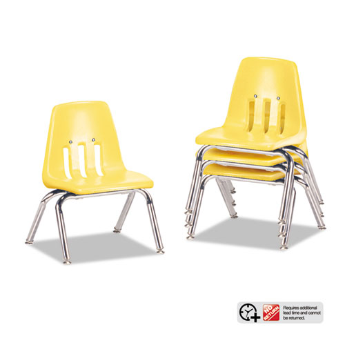 Virco® 9000 Series Classroom Chairs, 10" Seat Height, Squash/Chrome, 4 ...
