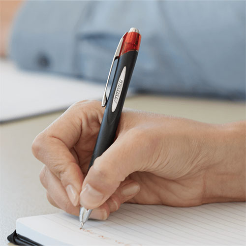 Jetstream Retractable Ballpoint Pen, Bold 1 Mm, Red Ink, Black Barrel ...