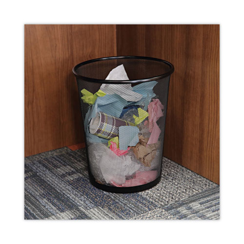 Universal Mesh Office Wastebasket, Steel Mesh 18 Qt, Black | Bundle of ...