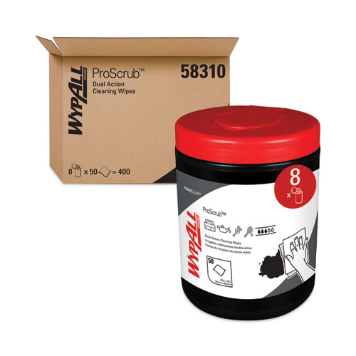 WypAll® Power Clean ProScrub™ Pre-Saturated Wipe - 50 ct. Bucket ...