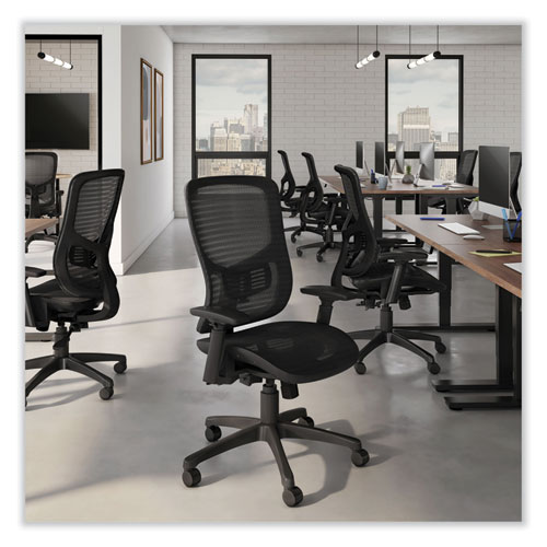 FlexFit Kroy Mesh Task Chair Supports Up to 275 lbs 18.9 to 22.76 Seat Height Black Seat Black Back Black Base