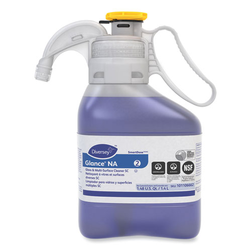Glance NA Glass and Multi-Surface Cleaner SC, 1.4 L, SmartDose, 2/Carton