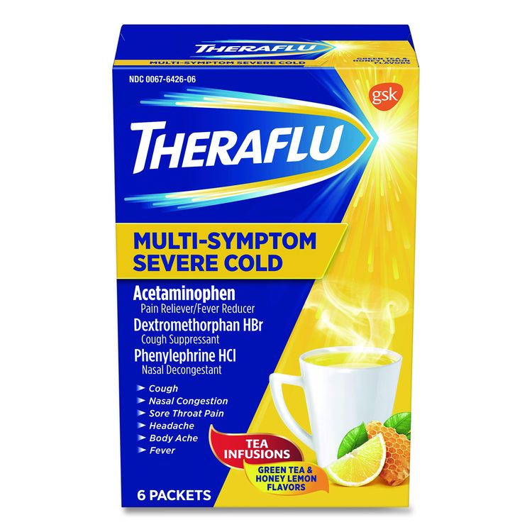 HALEON Multi-Symptom Severe Cold Hot Liquid Powder, 6 Count ...