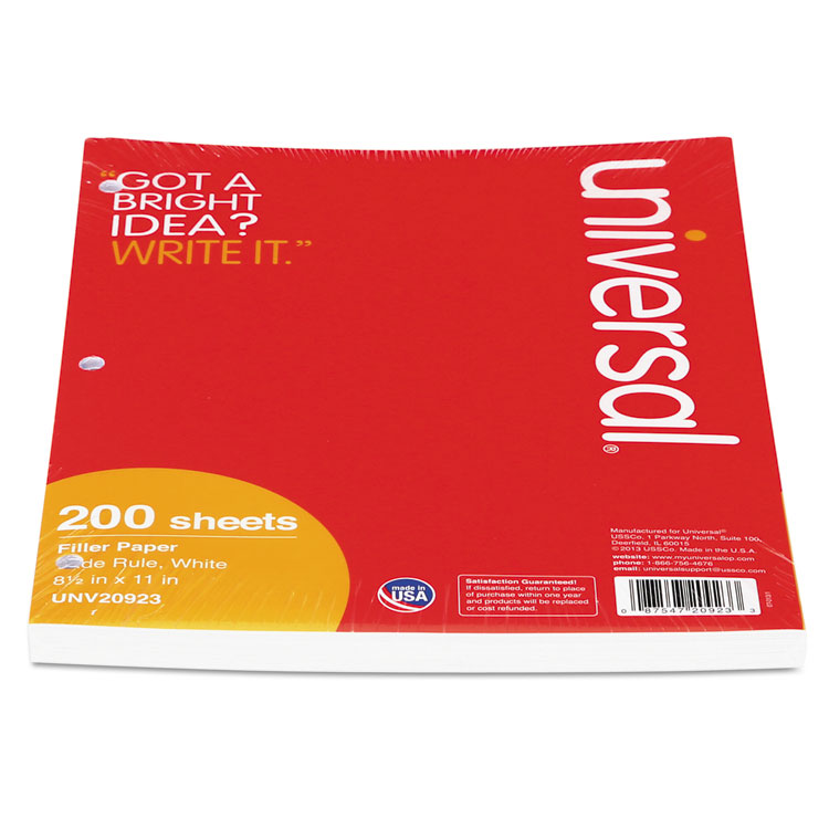 Filler Paper 8 1 2 X 11 Wide Rule White 200 Sheets Pack ELEVATE