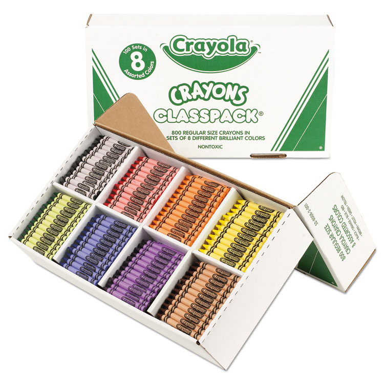 CYO528008 | Crayola® 52-8008 Classpack Regular Crayons, 8 Colors, 800 ...