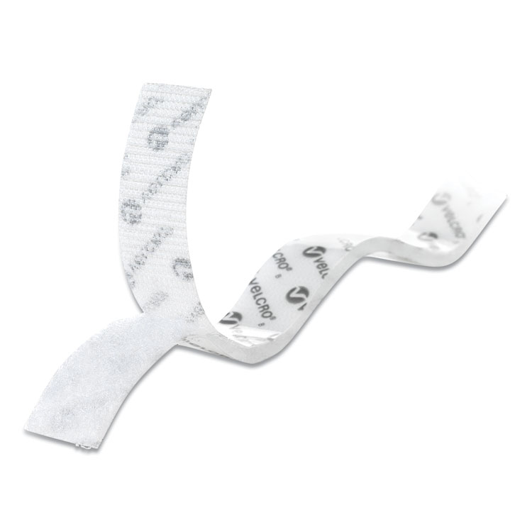 Sticky-Back Fasteners, Removable Adhesive, 0.75" x 30 ft, White ...